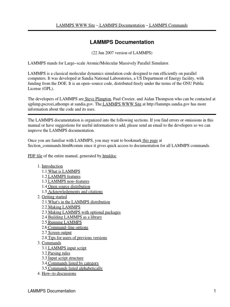 Lammps Manual | PDF | Library (Computing) | Message Passing Interface