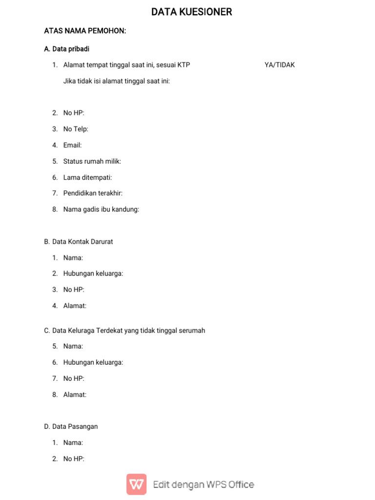 Isi Data Kusioner Andik | PDF Isi Data Kusioner Andik | PDF