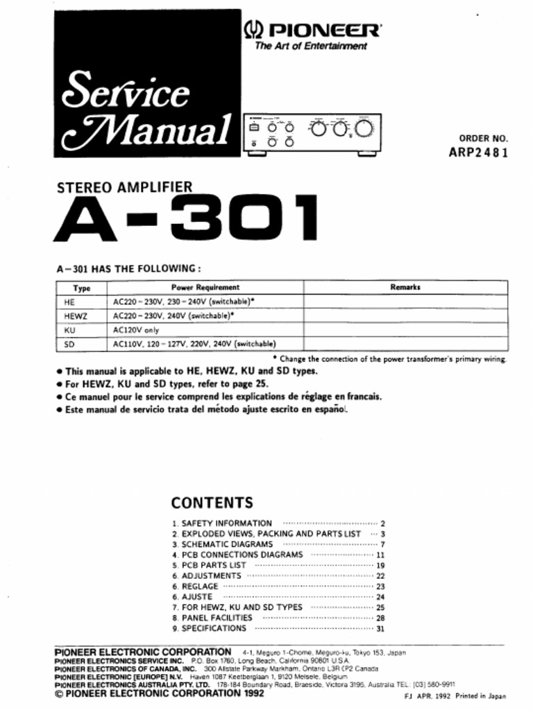 Pioneer A301 | PDF