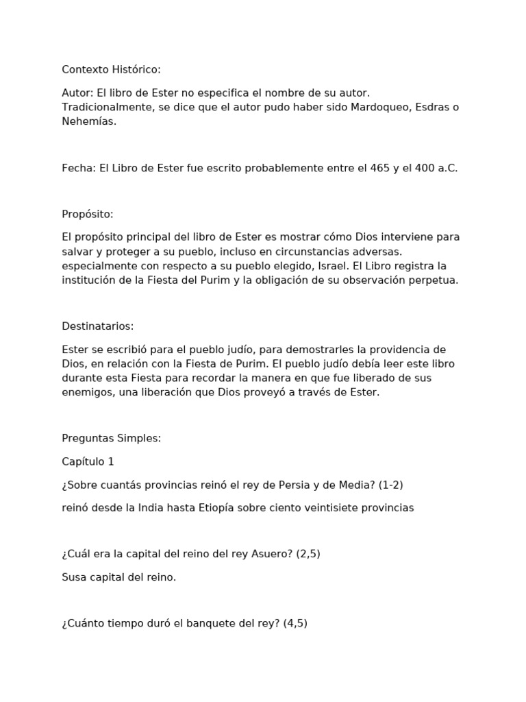 Libro Ester 1-2 | PDF | Esther | Libro de Ester