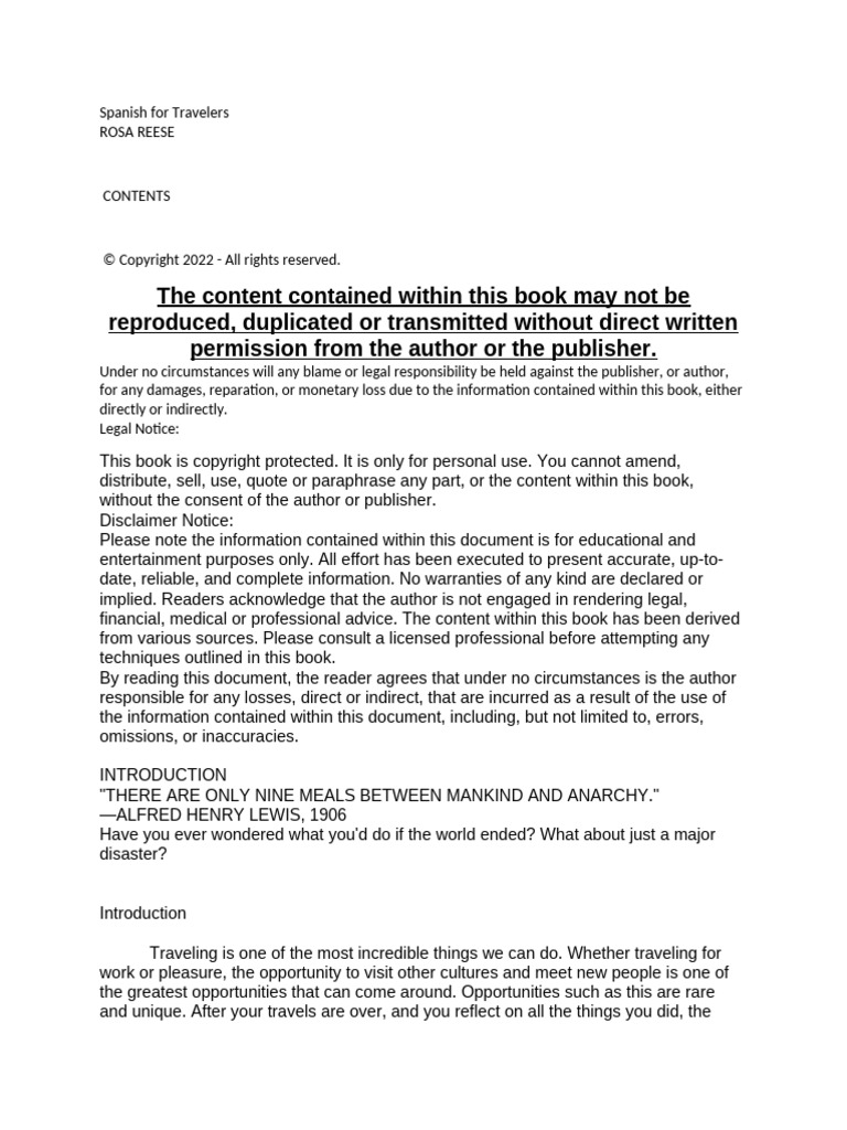 Spanish For Travelers - Edited | PDF | Grammatical Conjugation ...