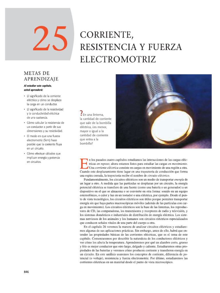 Teoría - U05 - Corriente, Resistencia y FEM | PDF