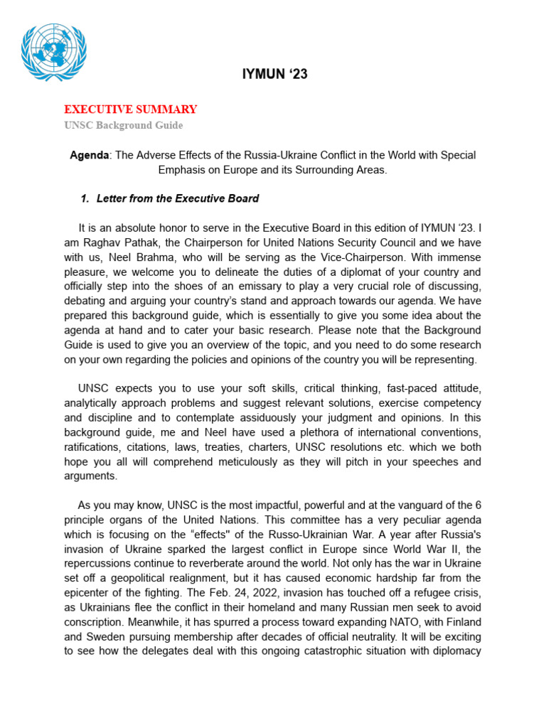 UNSC Background Guide | PDF