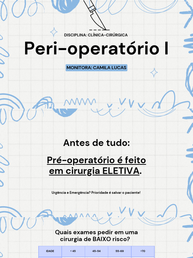 Peri-Operatório I - Monitora Camila Lucas PDF | PDF