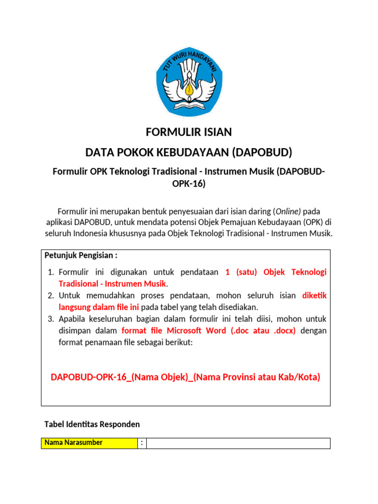 DAPOBUD-OPK-16 (Instrumen Musik) | PDF