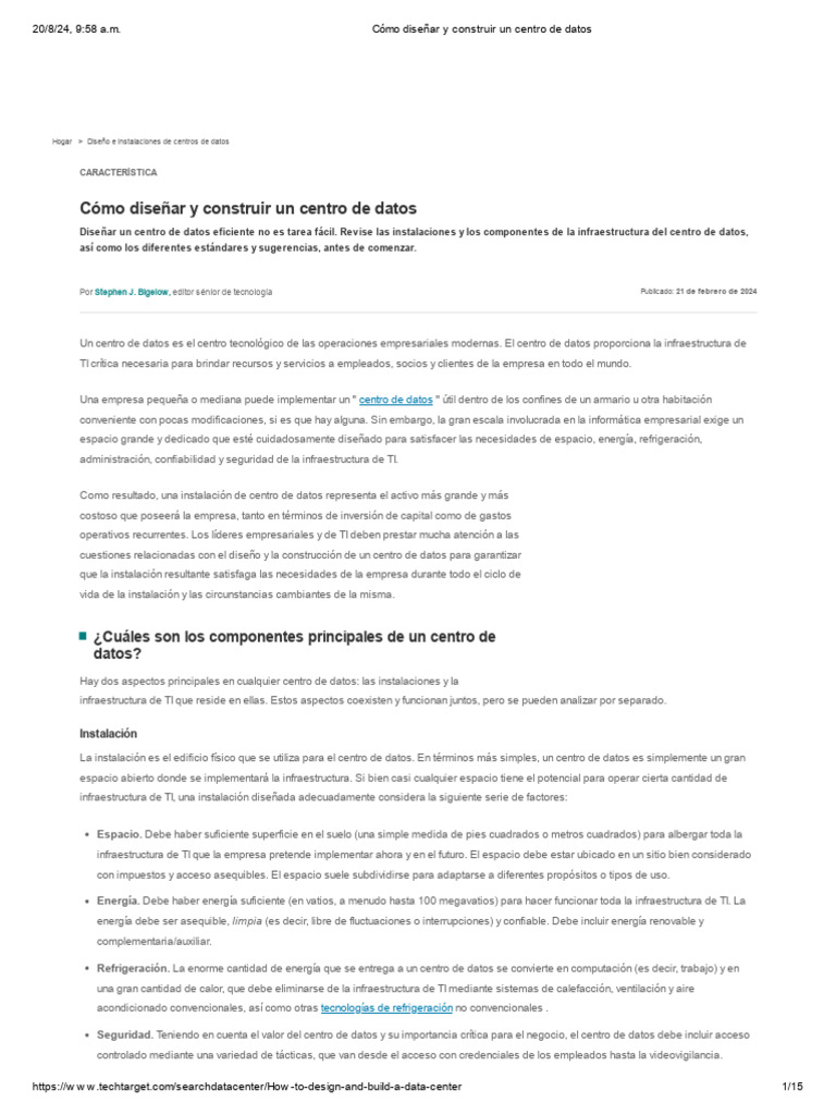 Cómo Diseñar y Construir Un Centro de Datos | PDF