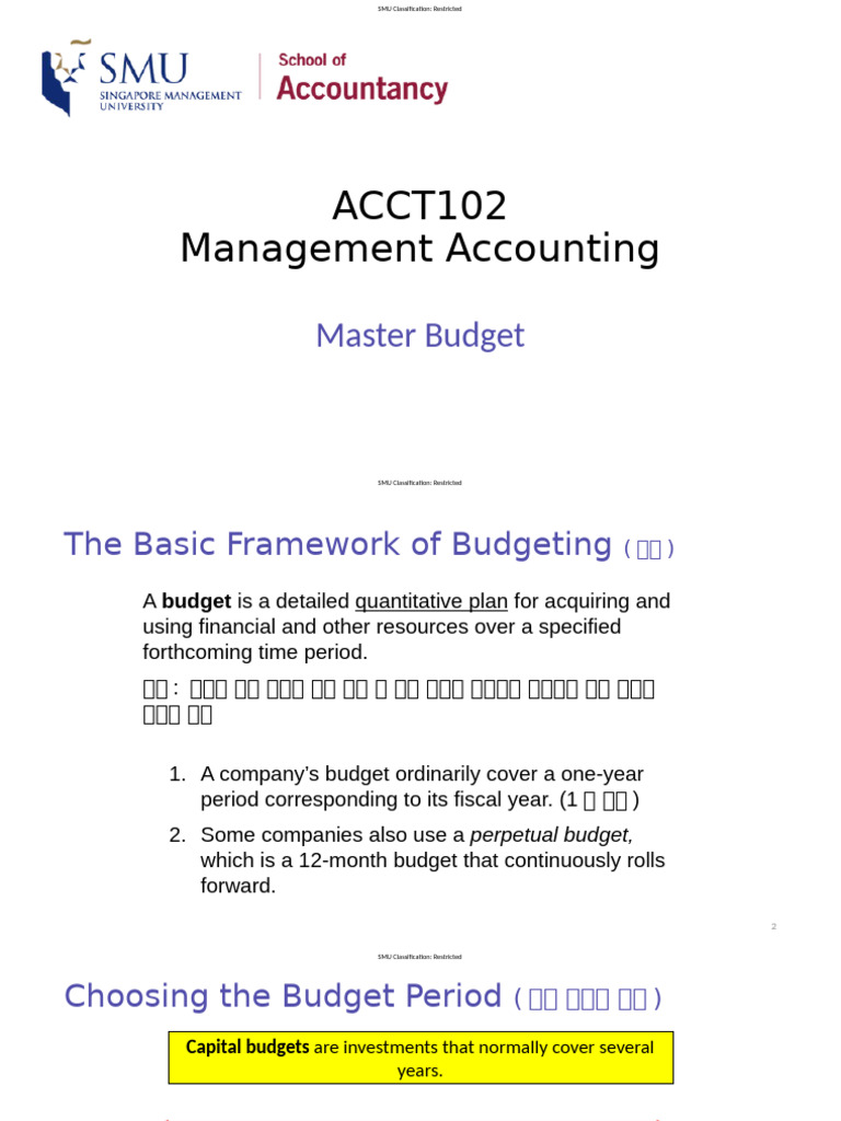 Week 10 (Master Budget) | PDF