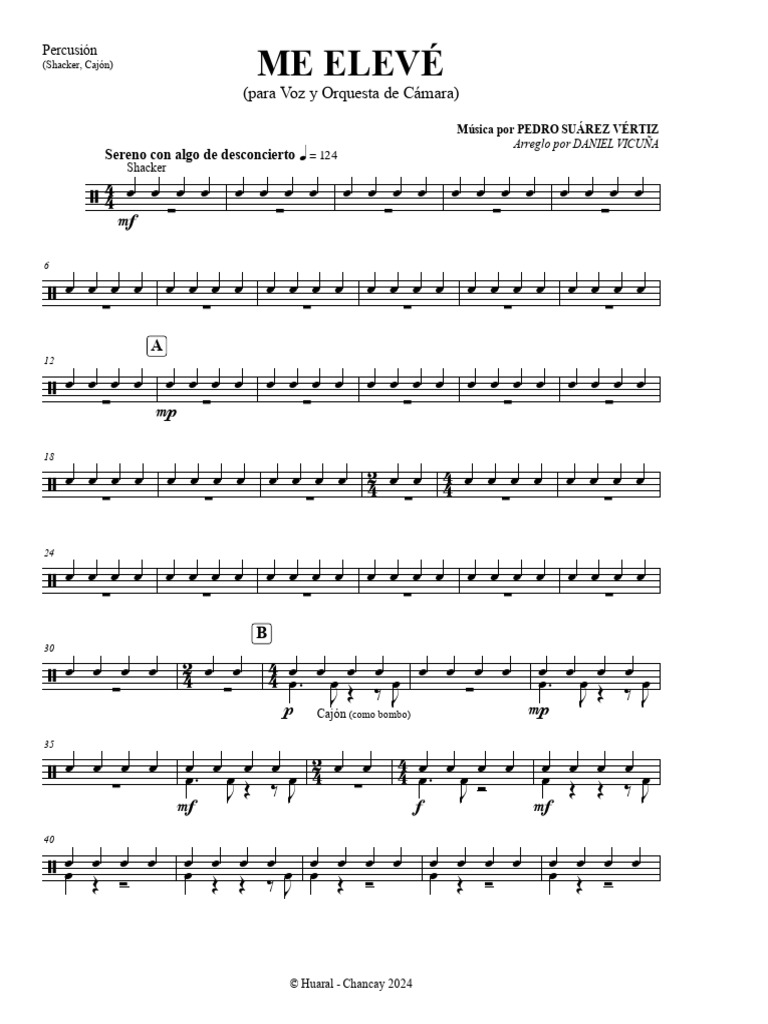 Me Elevé - Shaker y Bombo | PDF