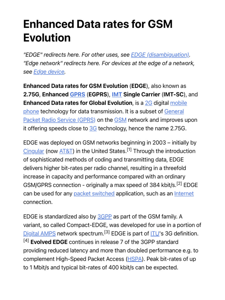 Enhanced Data Rates For GSM Evolution | PDF