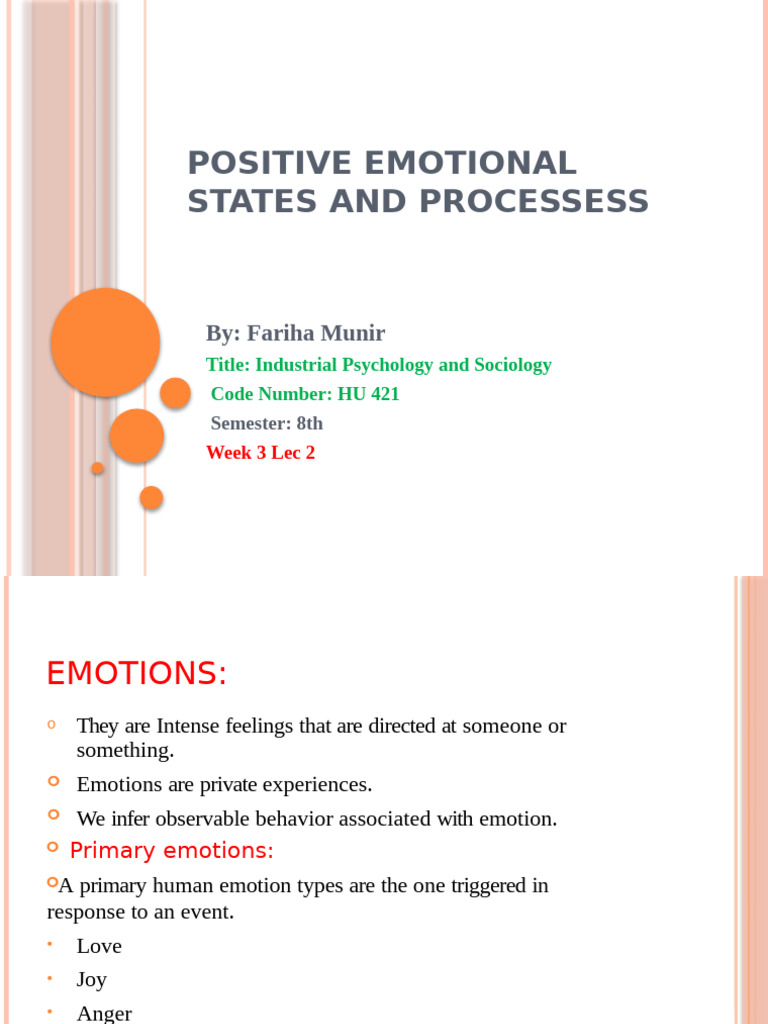 Week 3 Lec 2 (Positive Emotional States and Processess) | PDF ...