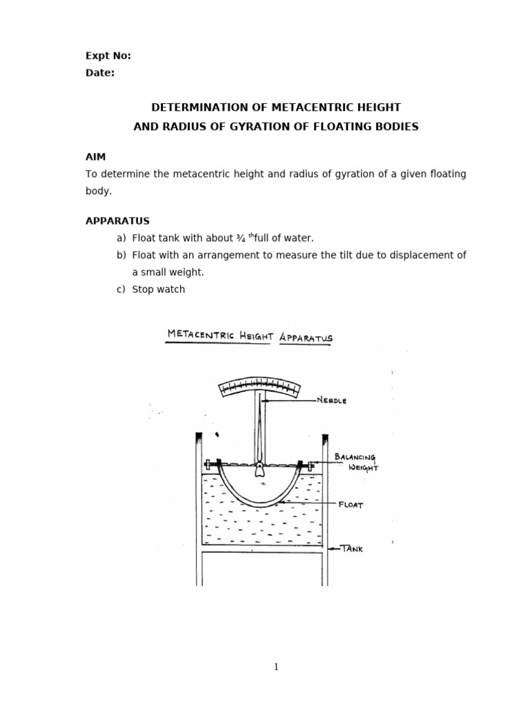 Metacentric Height | PDF