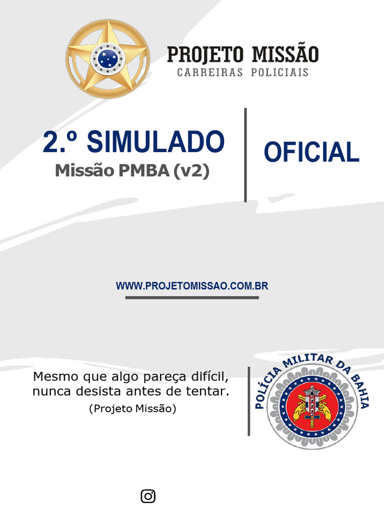 02-Simulado Missao Pmba v2 Oficial | PDF