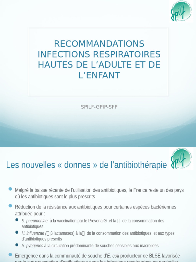 SPILF Groupe Reco Inf Respi Hautes | PDF