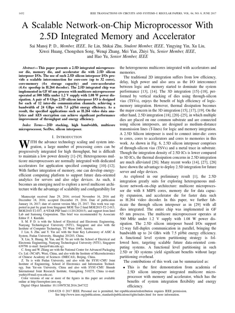 2.5D Integrated Microprocessor Design | PDF | Multi Core Processor ...