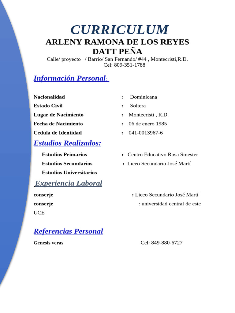 Arleny Ramona de Los Reyes Datt Peña | PDF