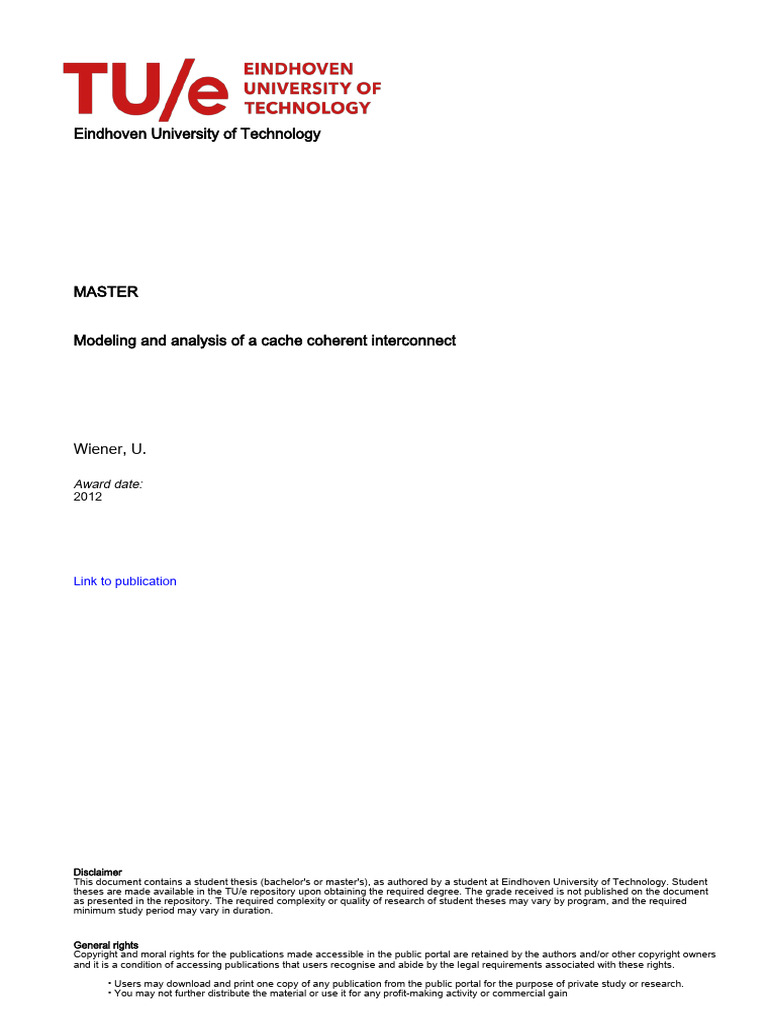 Modeling and Analysis of A Cache Coherent Interconnect | PDF | System On A Chip | Central ...
