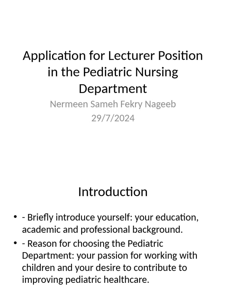 Pediatric Nursing Presentation | PDF | Business