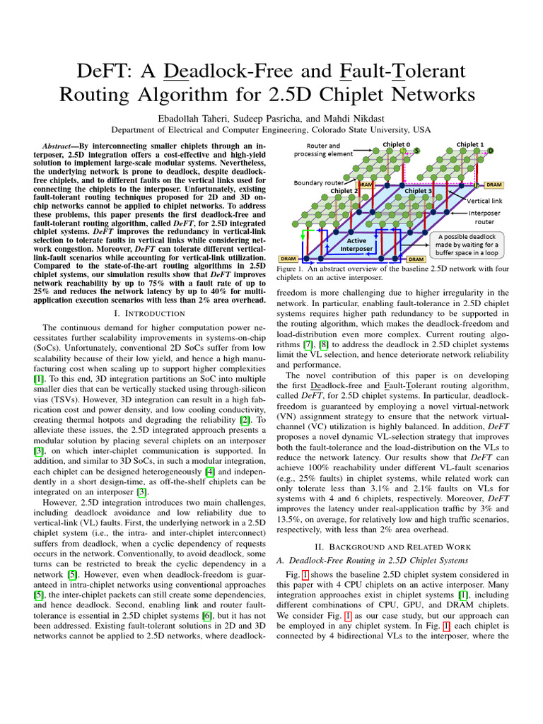 A Deadlock Free And Fault Tolerant Routing Algorithm For 25d Chiplet 3814