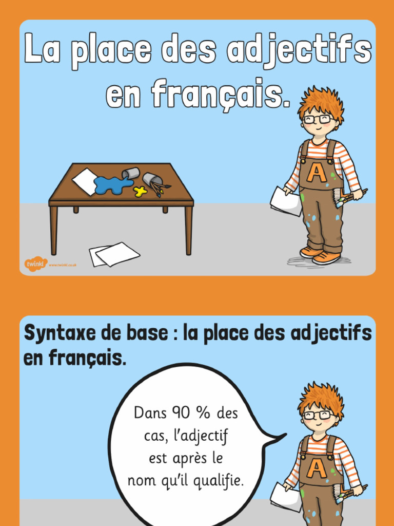 La Place Des Adjectifs French | PDF