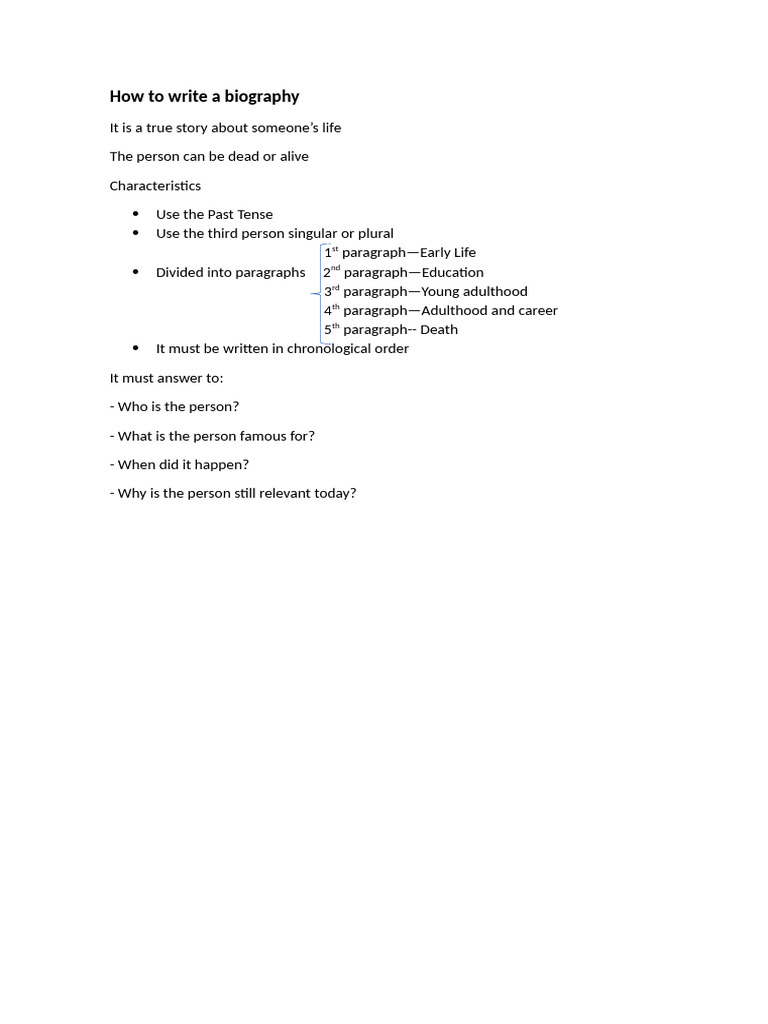 How To Write A Biography | PDF