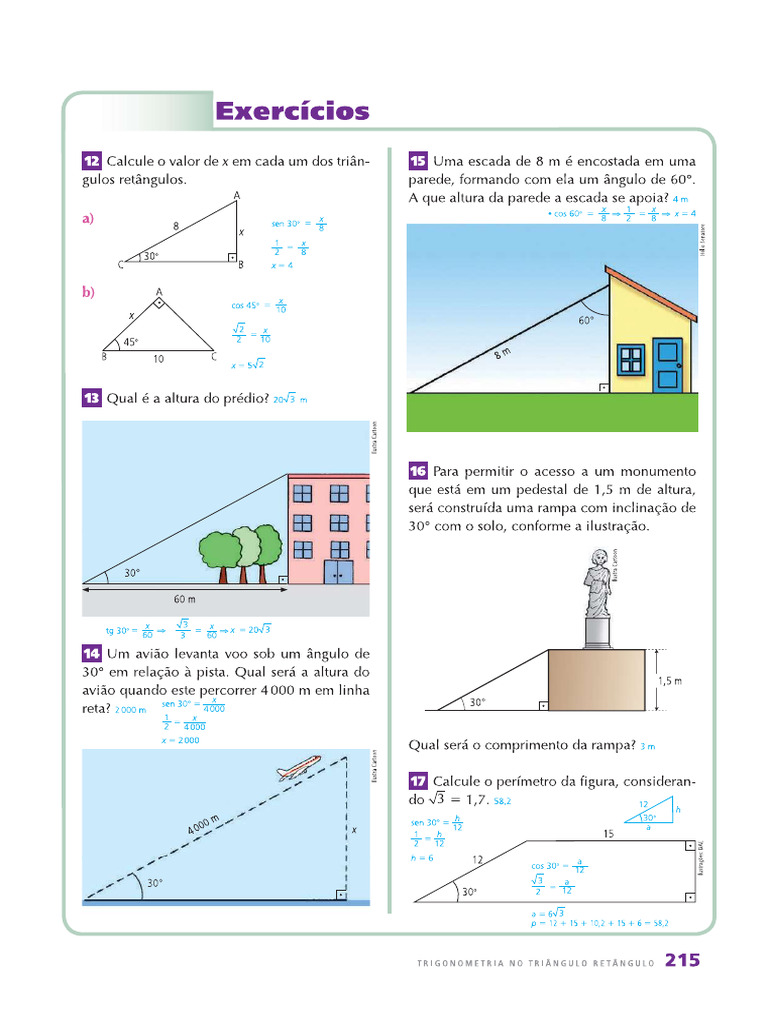 Exercícios de Trigonometria Nono Ano 3 | PDF