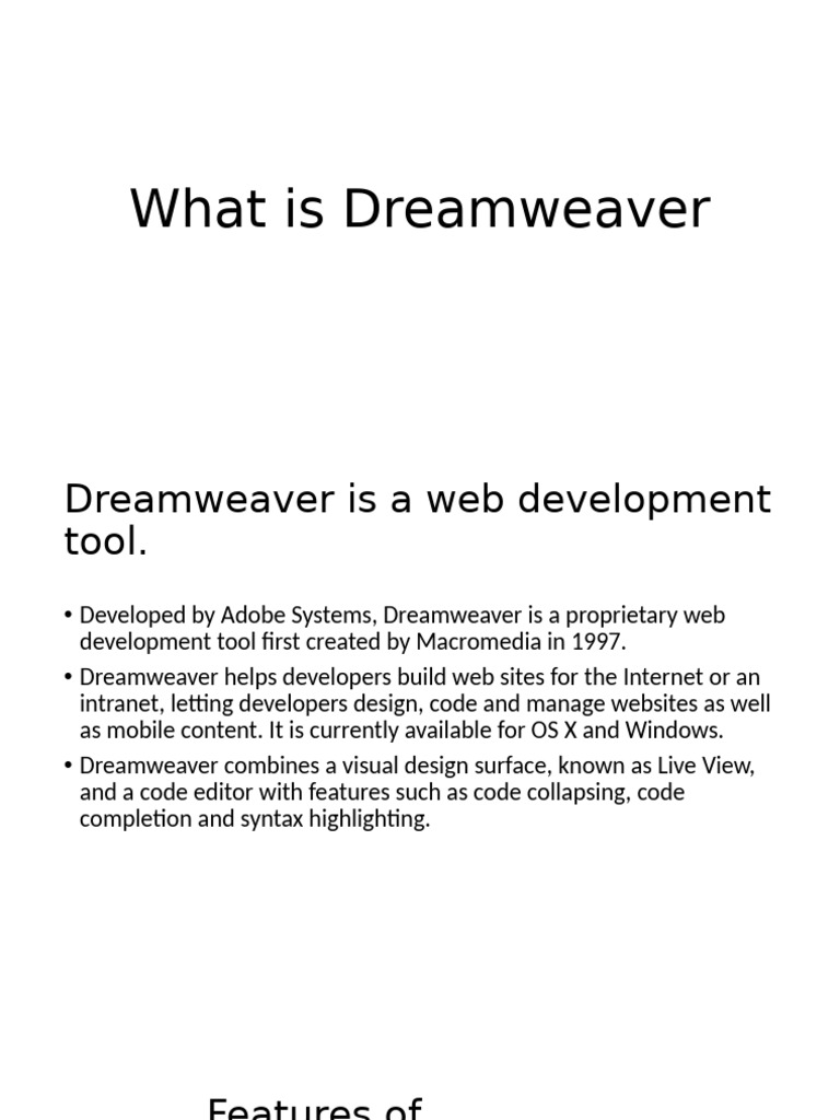 What Is Dreamweaver | PDF