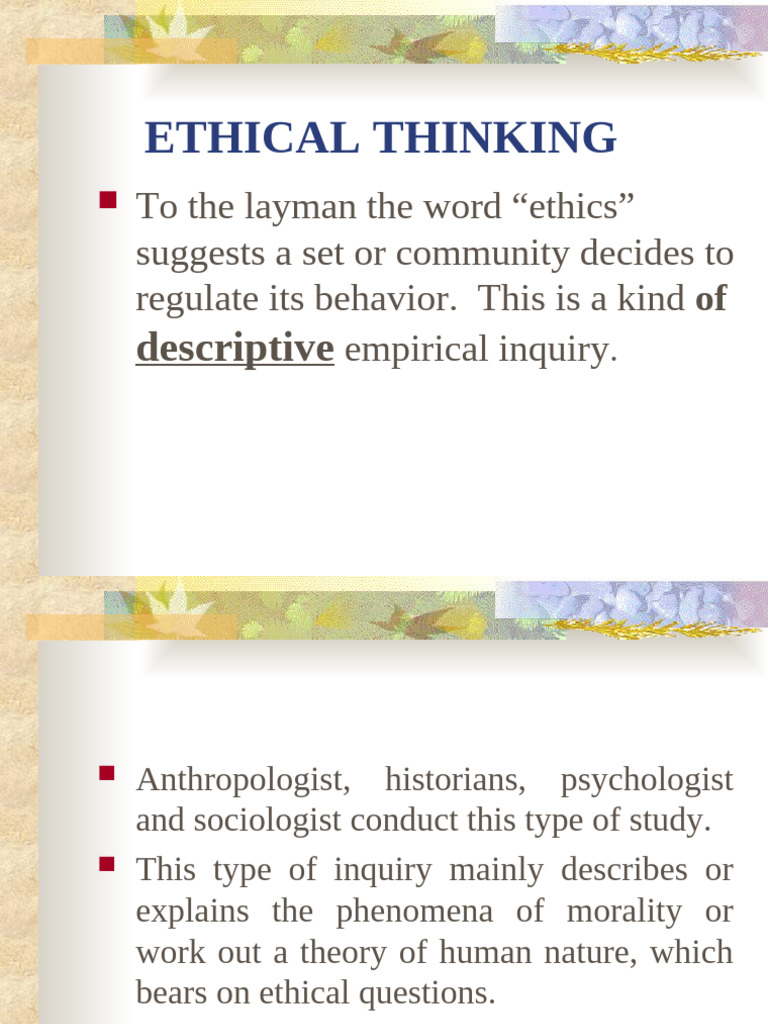 Ethical Thinking | PDF
