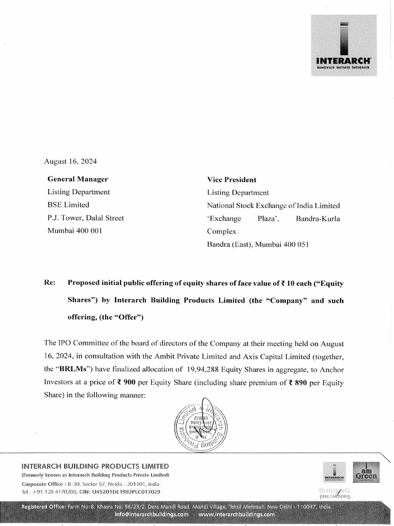 Interarch Anchor Allocation Report | PDF