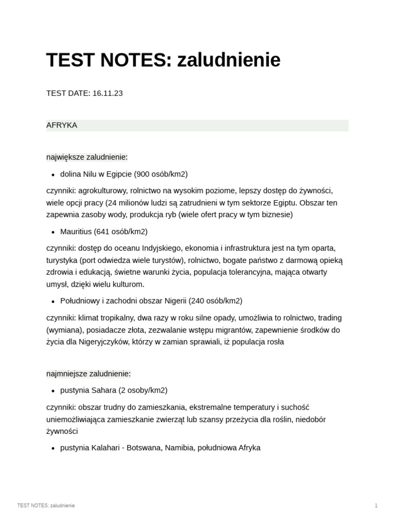Test Notes | PDF