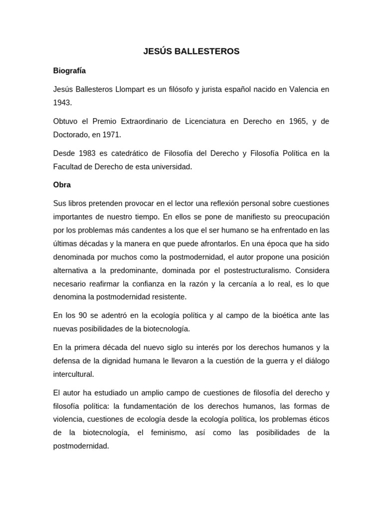 Resumen - Jesús Ballesteros | PDF