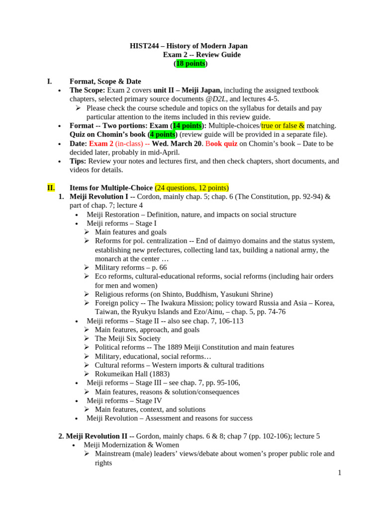 Exam 2 - Review Guide | PDF Exam 2 - Review Guide | PDF