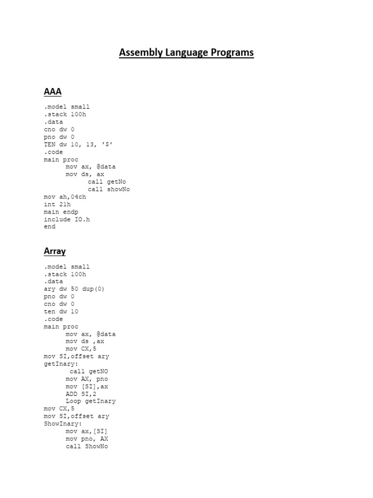 Assembly Language | PDF