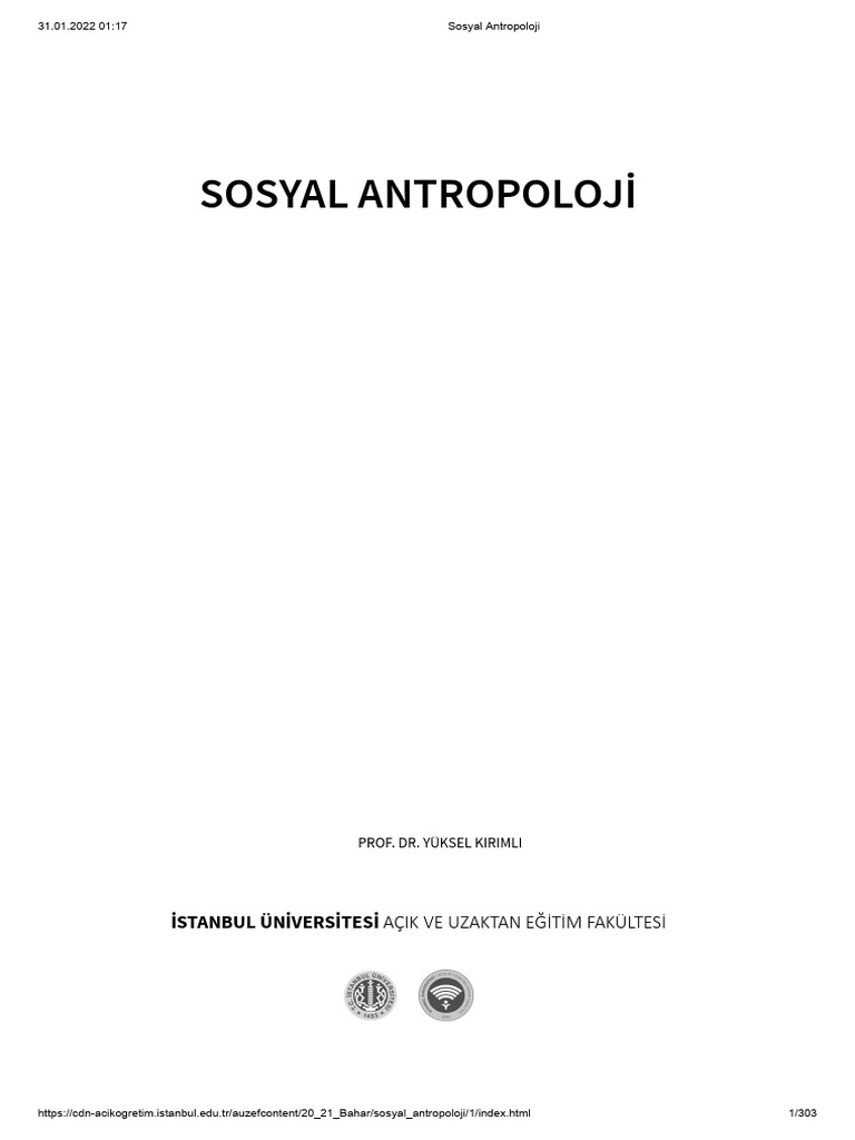Sosyal Antropoloji Uni | PDF