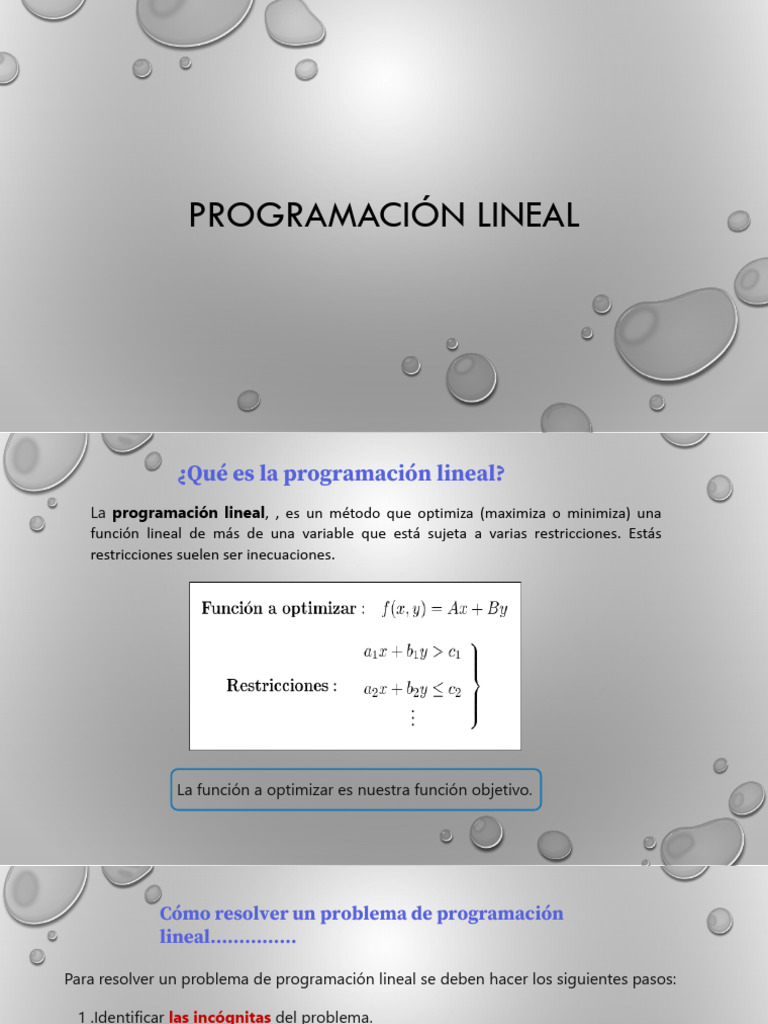 Programacion Lineal | PDF | Programación lineal | Métodos y materiales ...