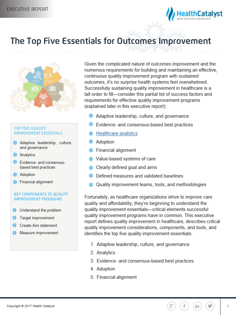 Top Five Essentials For Outcomes Improvement | PDF