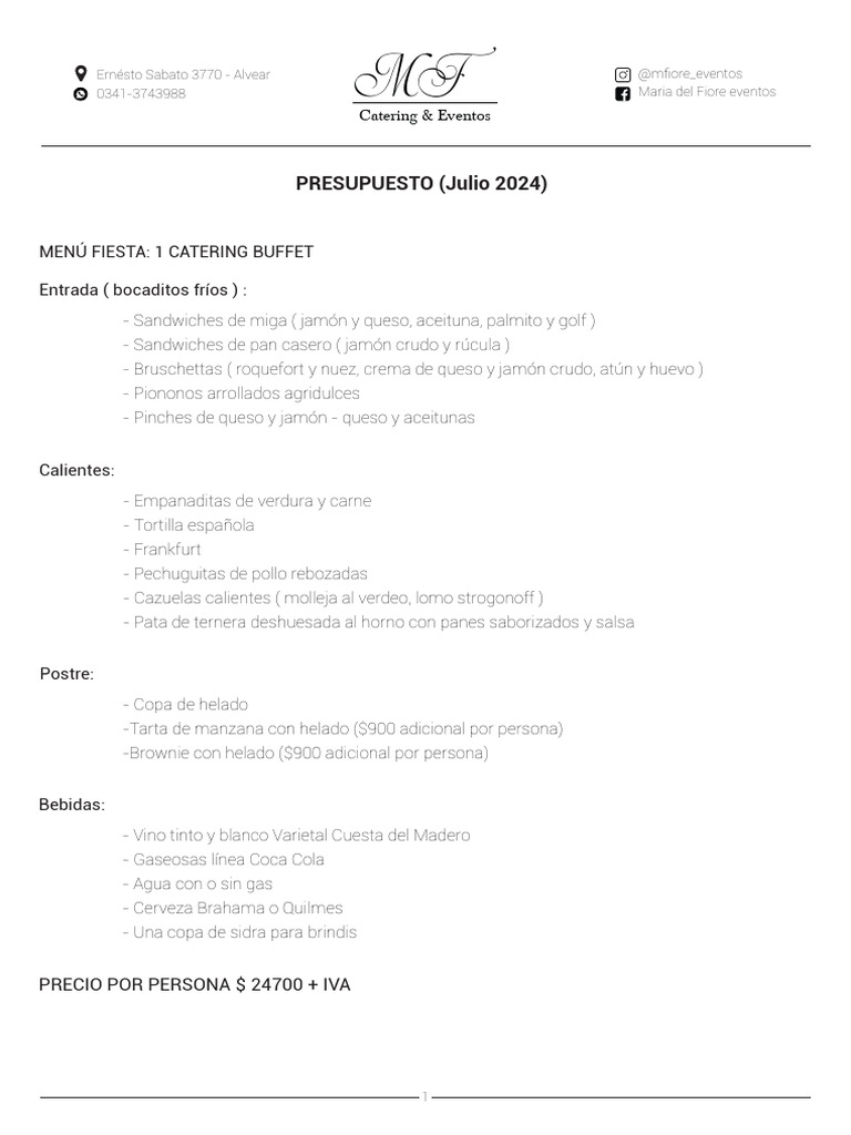 Menú MDF 2024 Julio | PDF