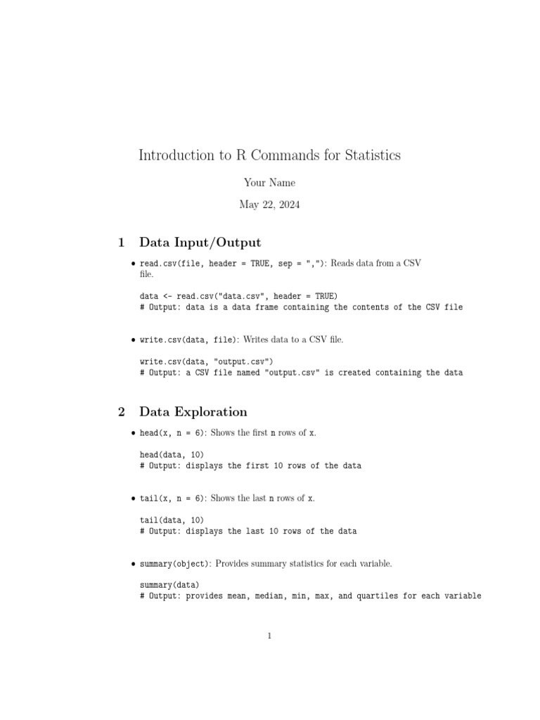 Kommandoer I R | PDF