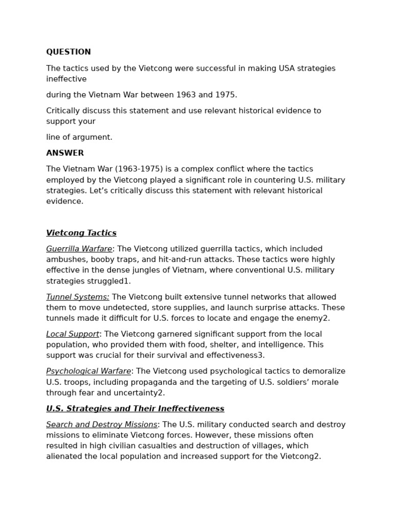 Vietnam Tactics - 1 | PDF