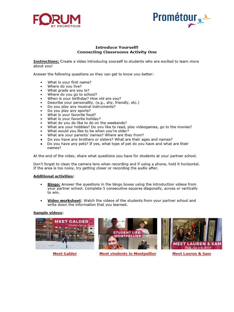 Activity 1-Introduce Yourself | PDF