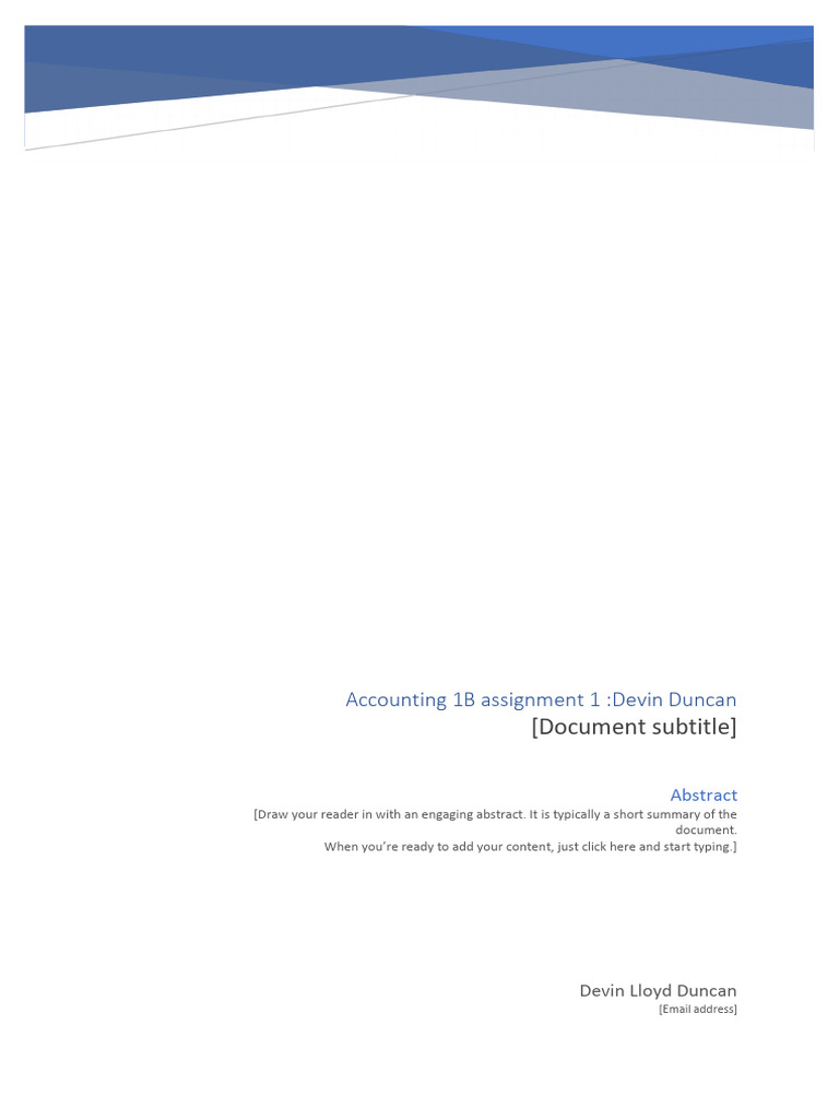 Accounting 1b Assignment 1 Pdf Pdf