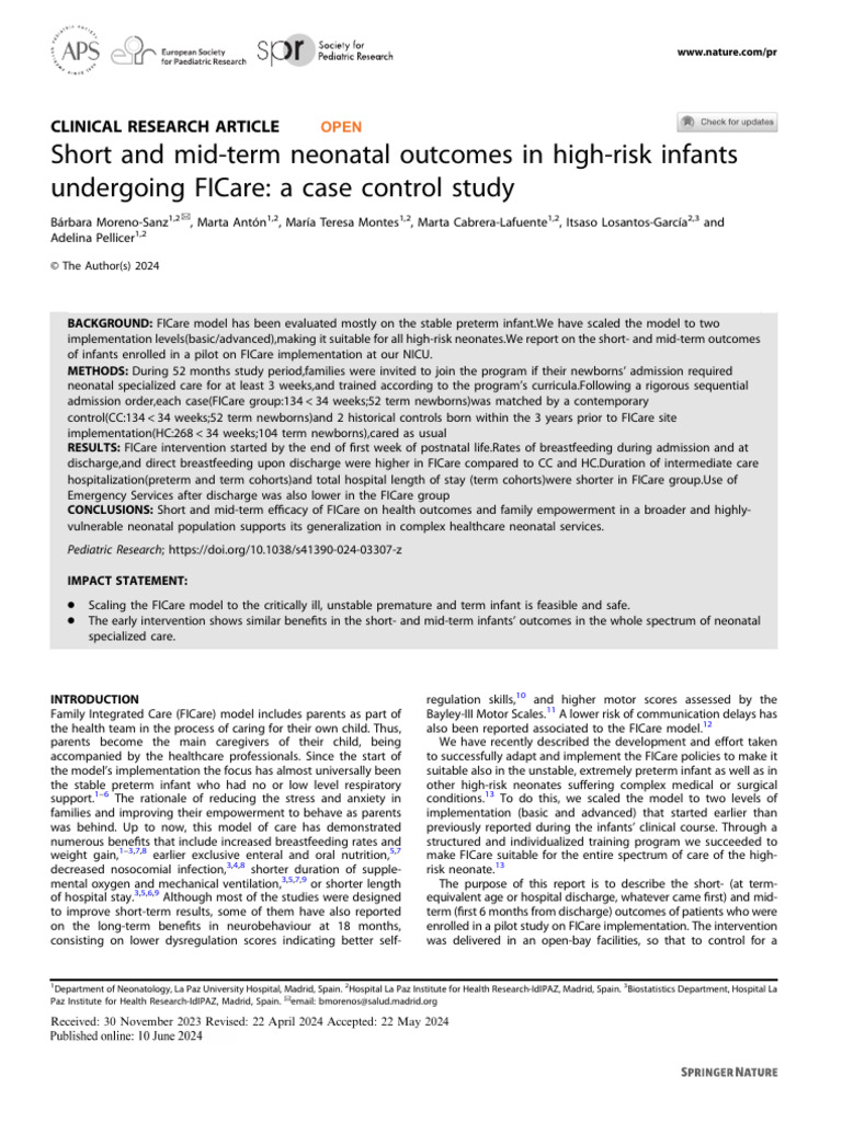 Short and Mid-Term Neonatal Outcomes in High-Risk Infants Undergoing ...