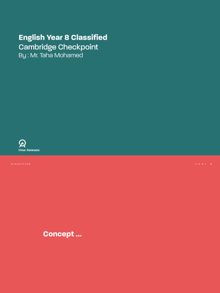 English Year 8 Classified: Cambridge Checkpoint | PDF