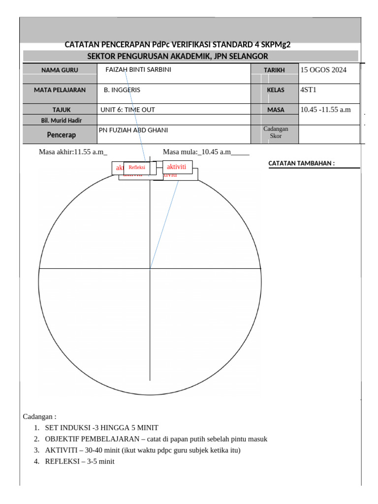 Catatan PDPC Muka Jam | PDF