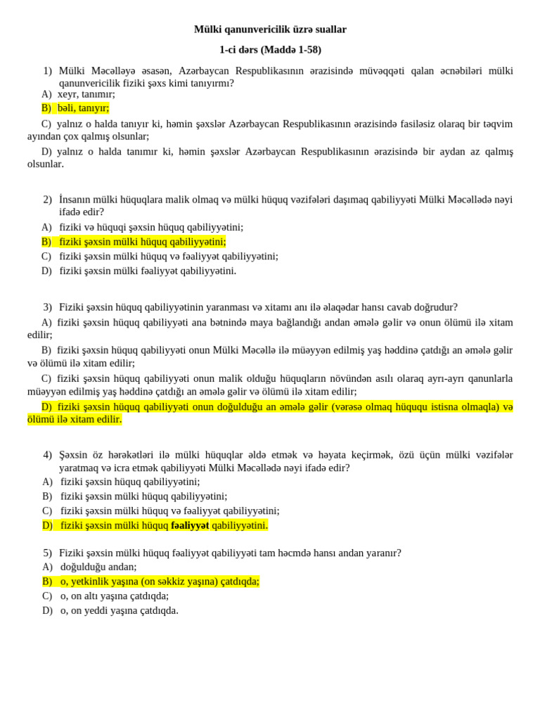 MM Suallar 1-Ci Dərs - Cavabla (AutoRecovered) | PDF