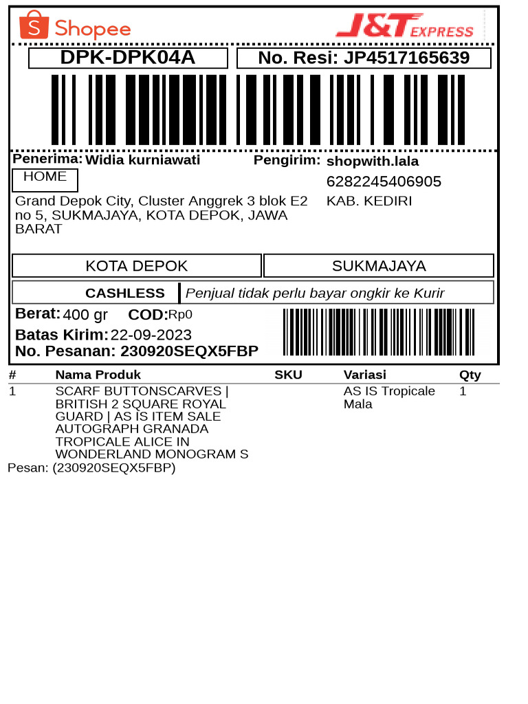 Order Confirmation for Widia | PDF