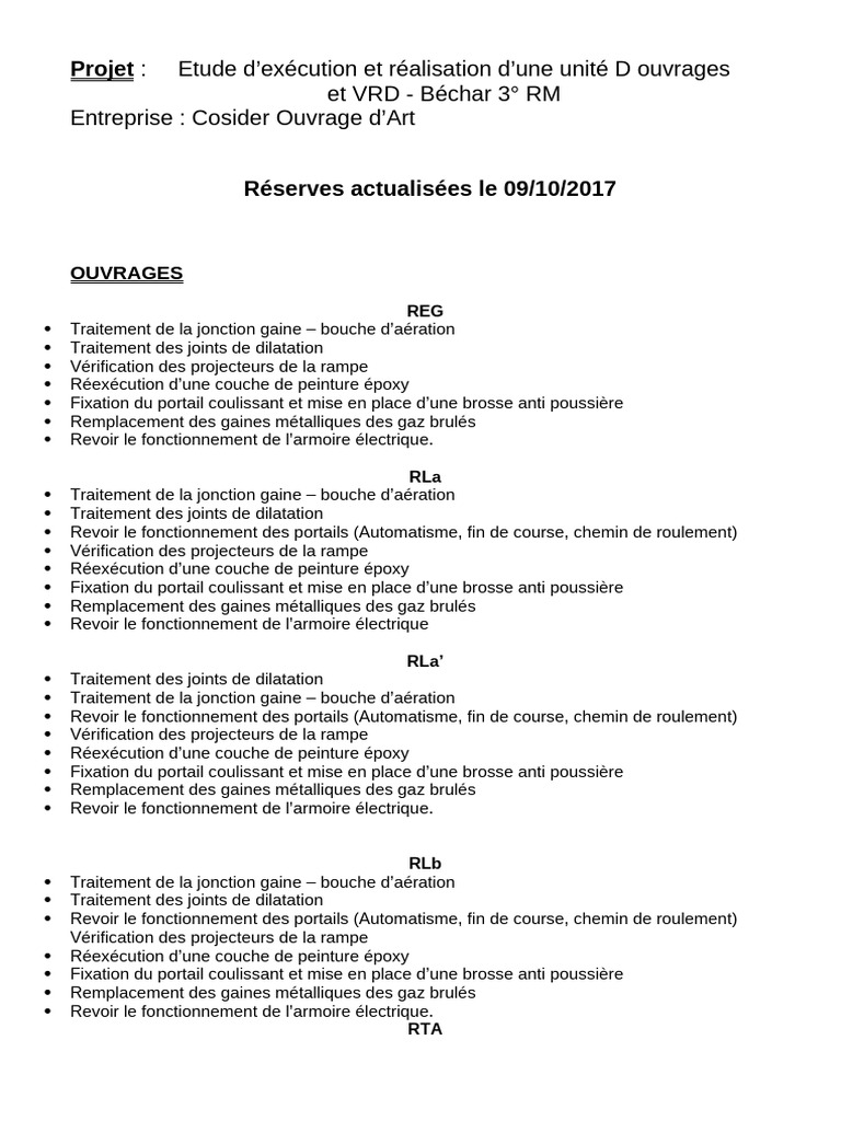 Réserves Actualisées de Cosider D | PDF