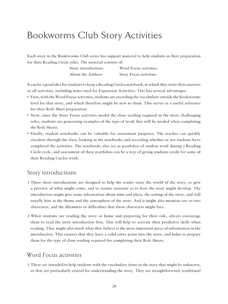 READING CIRCLE Story Activities | PDF | Cognition | Career & Growth