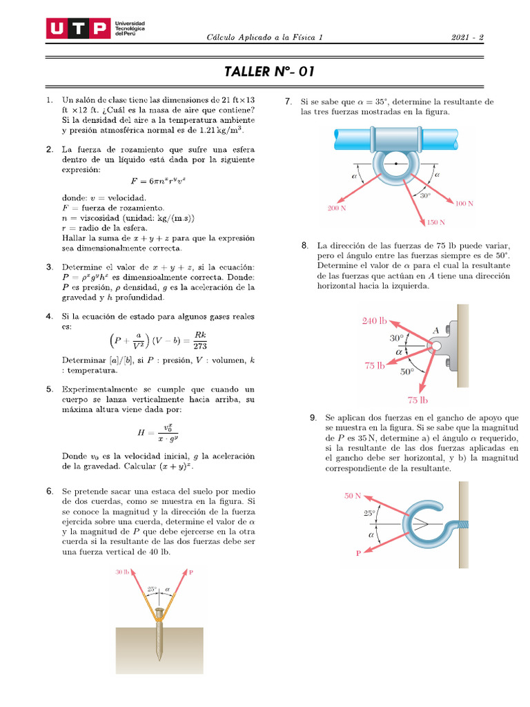 S01 - s1 - Ejercicios - Sistema - de - Unidades - Taller | PDF