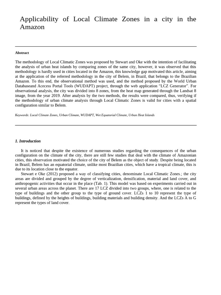 Applicability of Local Climatic Zones Edit | PDF | Climate | Methodology