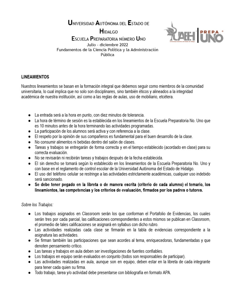 Lineamientos FCP | PDF